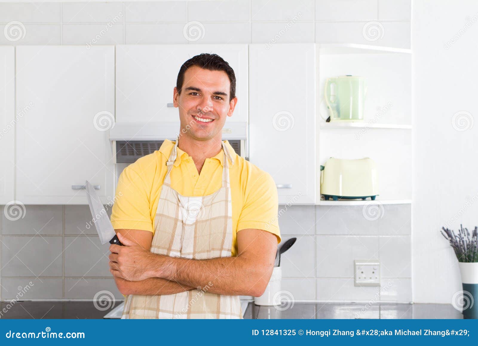 Man in kitchen stock image. Image of bowl, dinner, health - 12841325