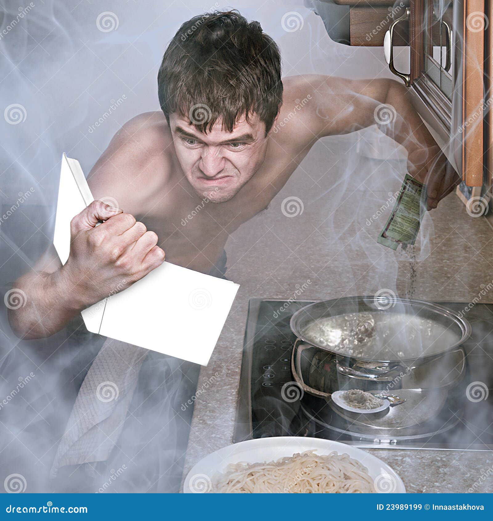Man in kitchen stock image. Image of gourmet, garnish - 23989199