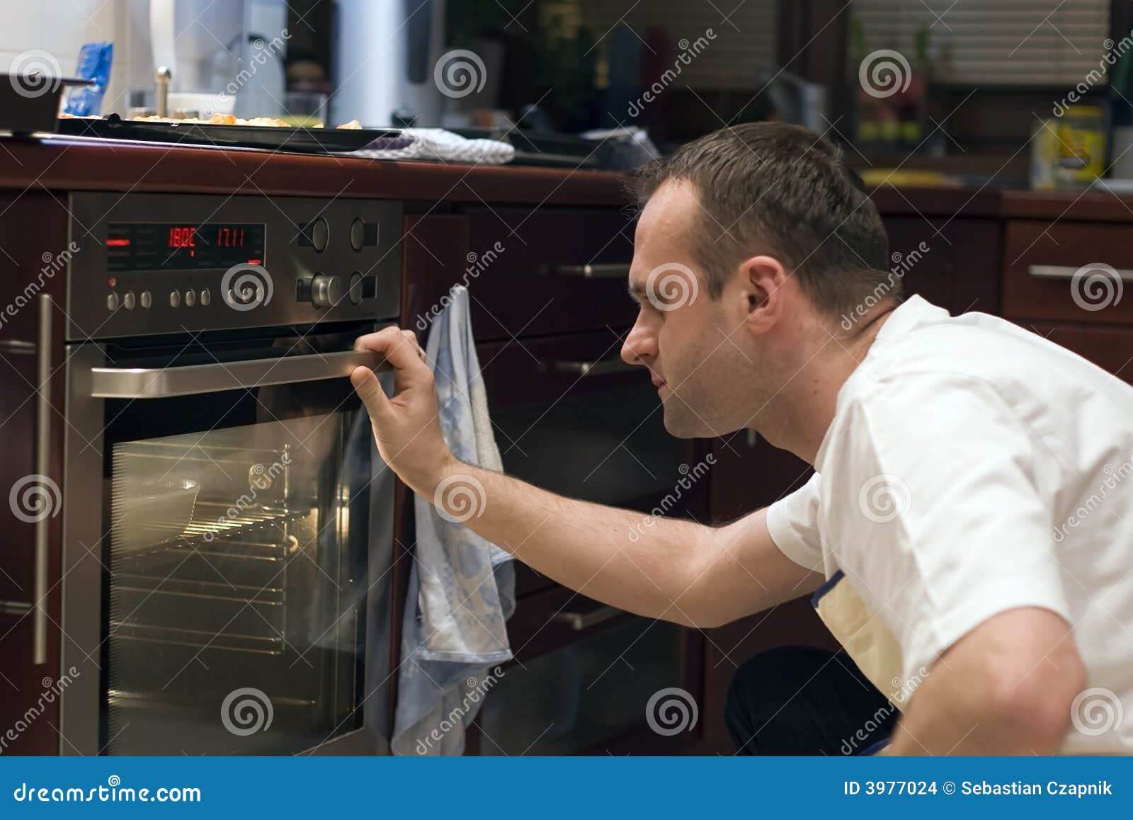Man in kitchen stock photo. Image of peer, adult, cook - 3977024