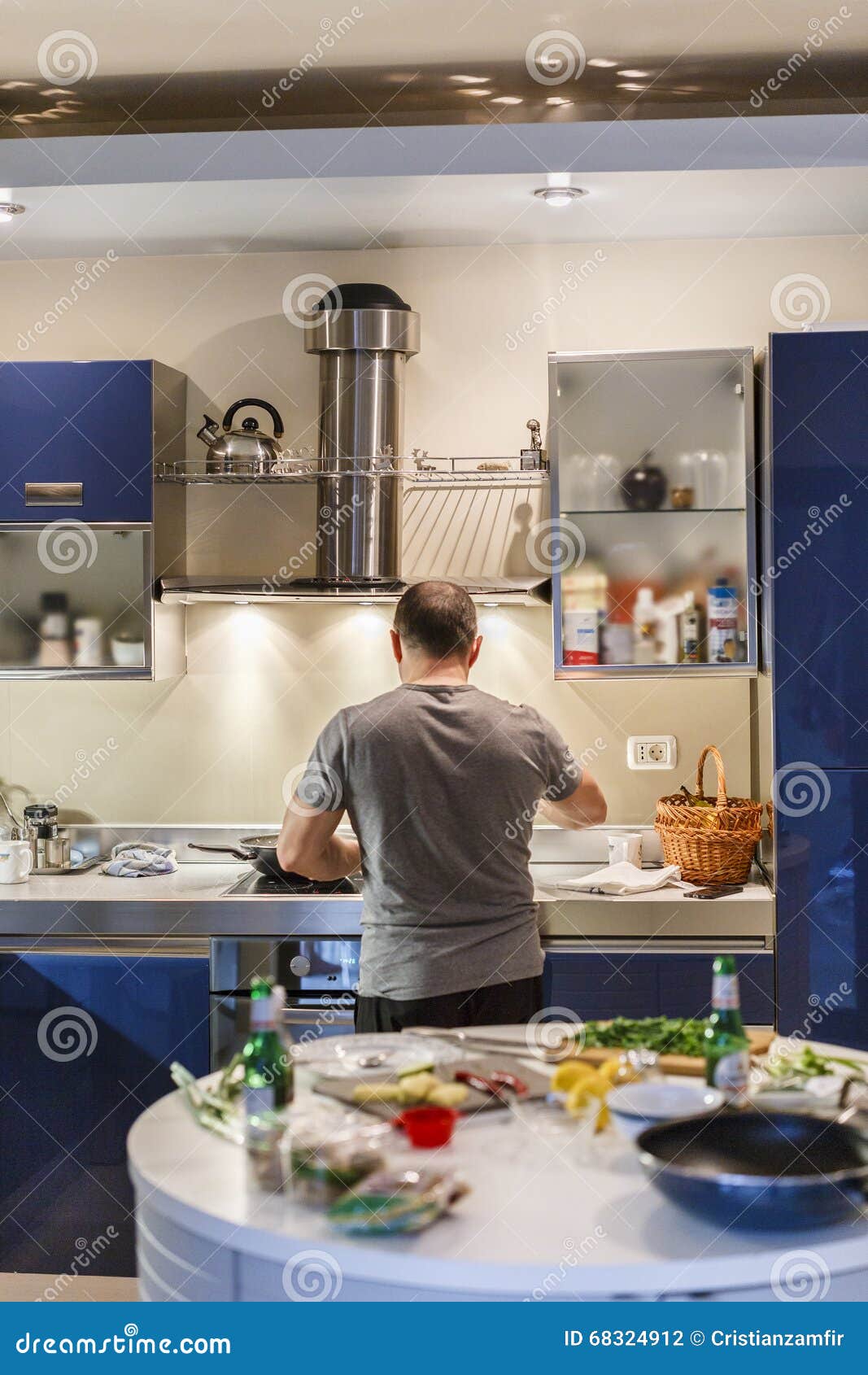 Man in the kitchen stock photo. Image of prepared, casual - 68324912
