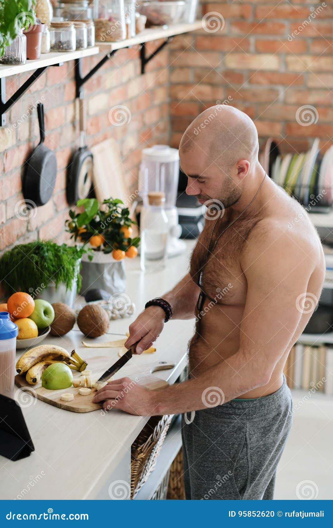 Man at kitchen stock photo. Image of natural, adult, cook - 95852620
