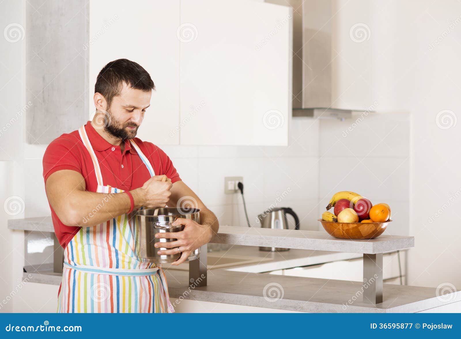 Man in kitchen stock image. Image of hand, smile, adult - 36595877