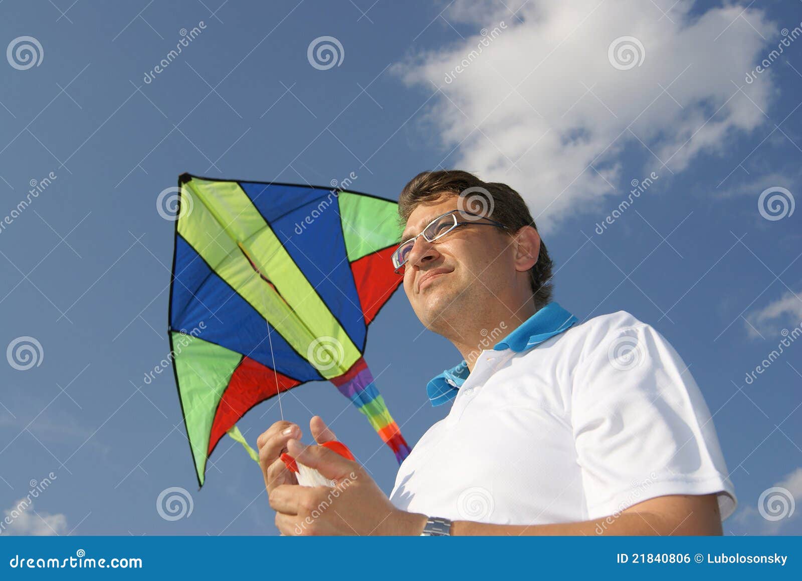 Man with kite stock photo. Image of enjoy, plays, outdoors - 21840806