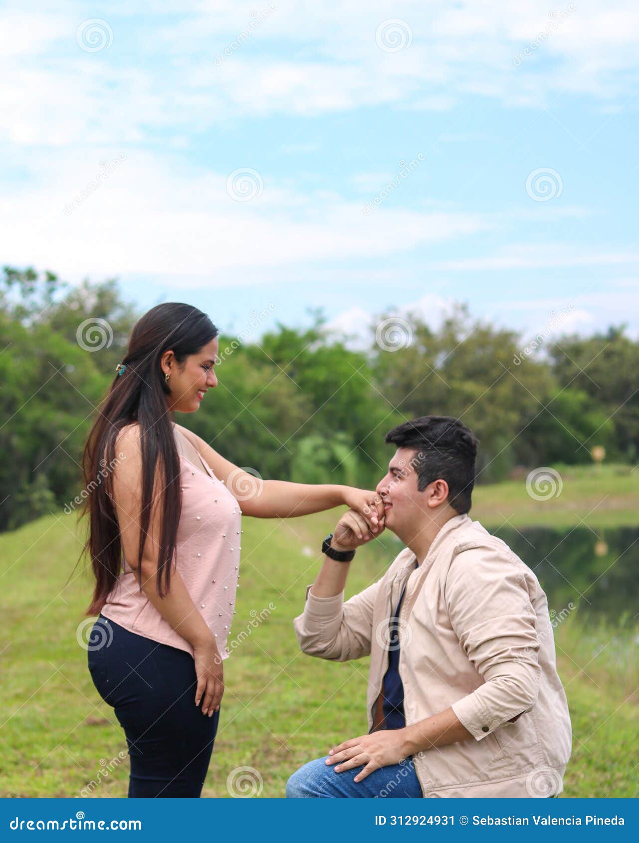 Happy Heterosexual Couple In Nature Stock Image Image Of Female Girl