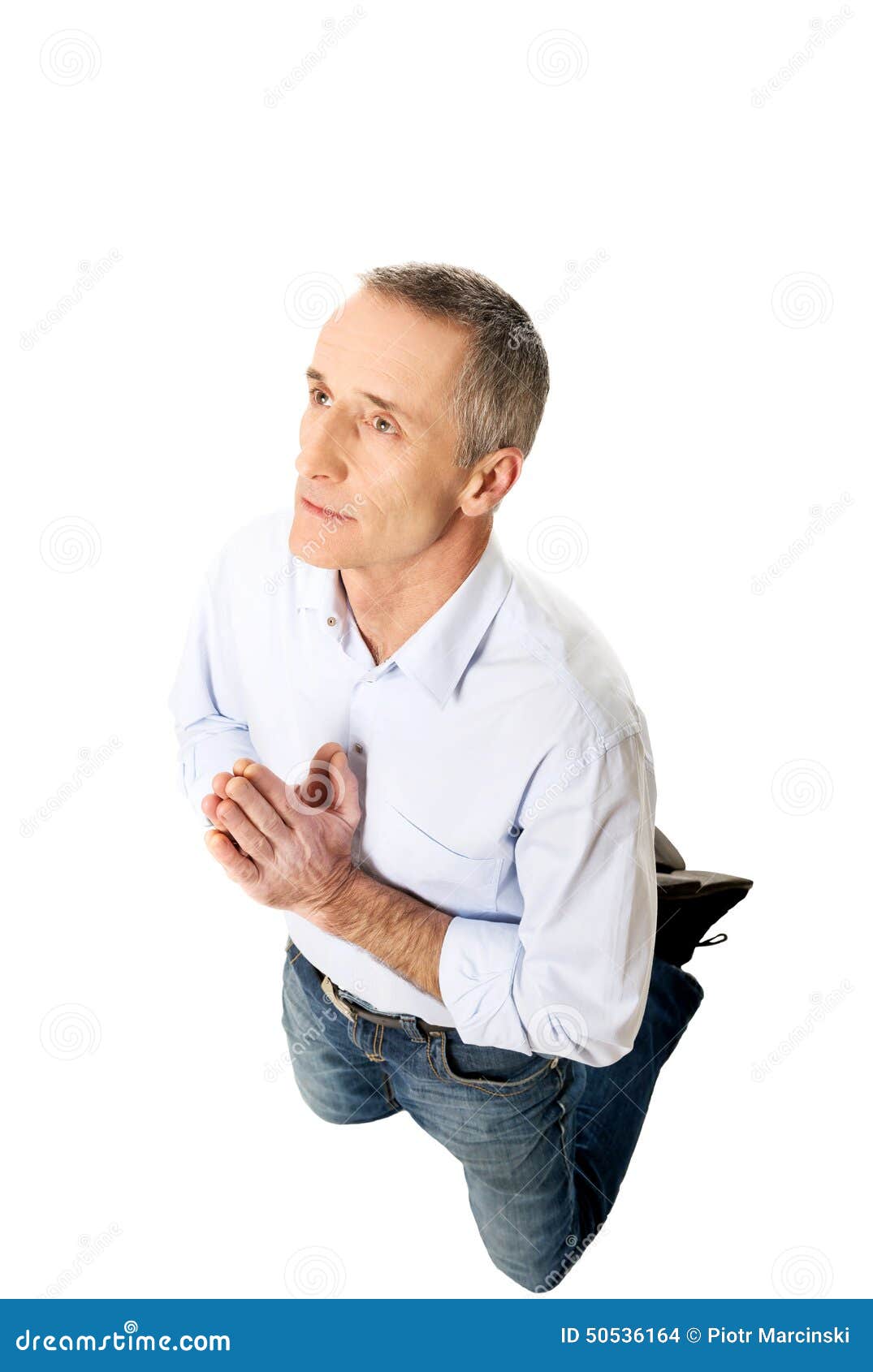 Man Kneeling and Praying To God Stock Photo - Image of hands, emotion ...
