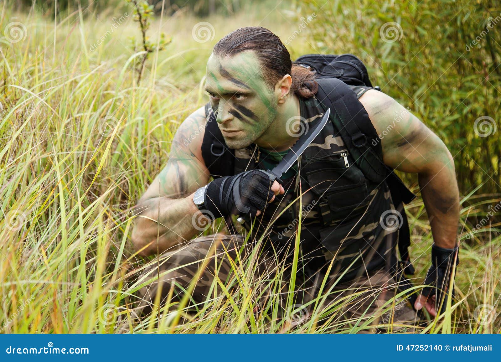 Man with a knife stock photo. Image of mature, battle - 47252140
