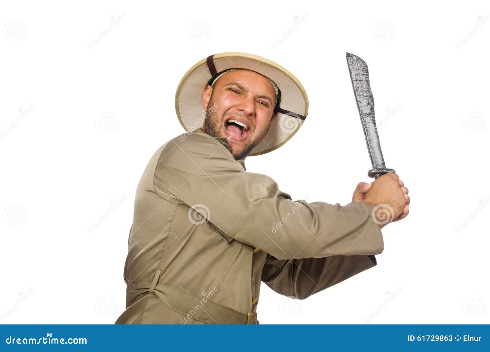 The Man with Knife Isolated on White Stock Image - Image of background ...