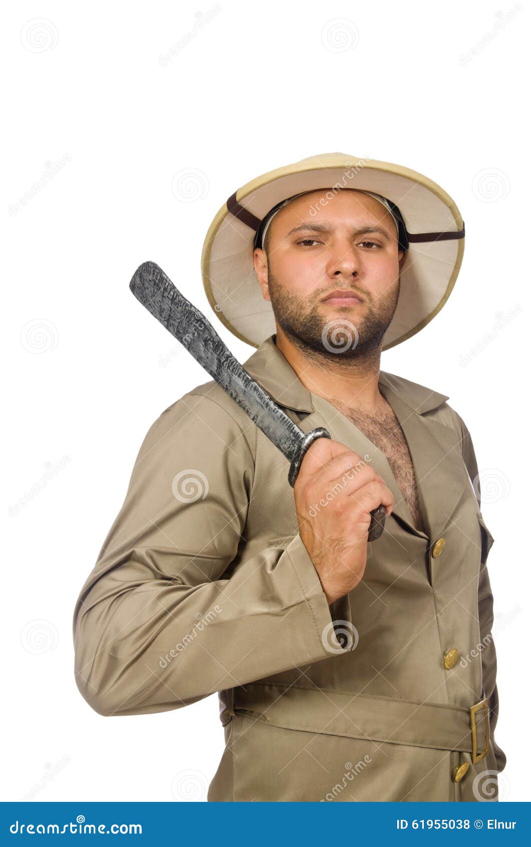 The Man with Knife Isolated on White Stock Photo - Image of humor ...