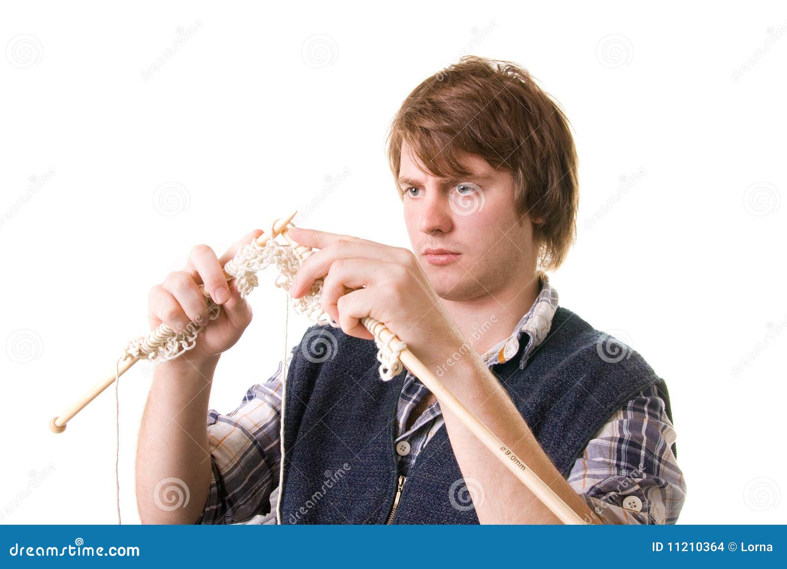 Man knitting art craft stock photo. Image of cotton, hand - 11210364