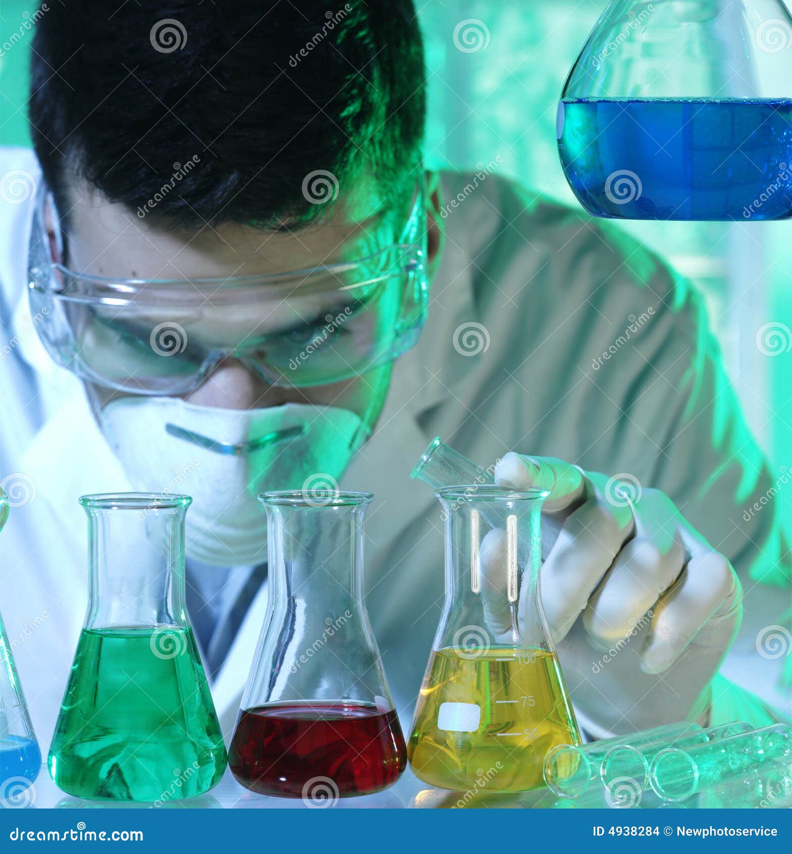 Man in the laboratory stock photo. Image of glass, bottle - 4938284