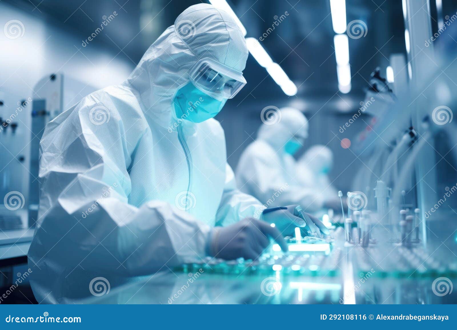A Man In A Laboratory Suit Is Standing In A Sterile Room Stock ...