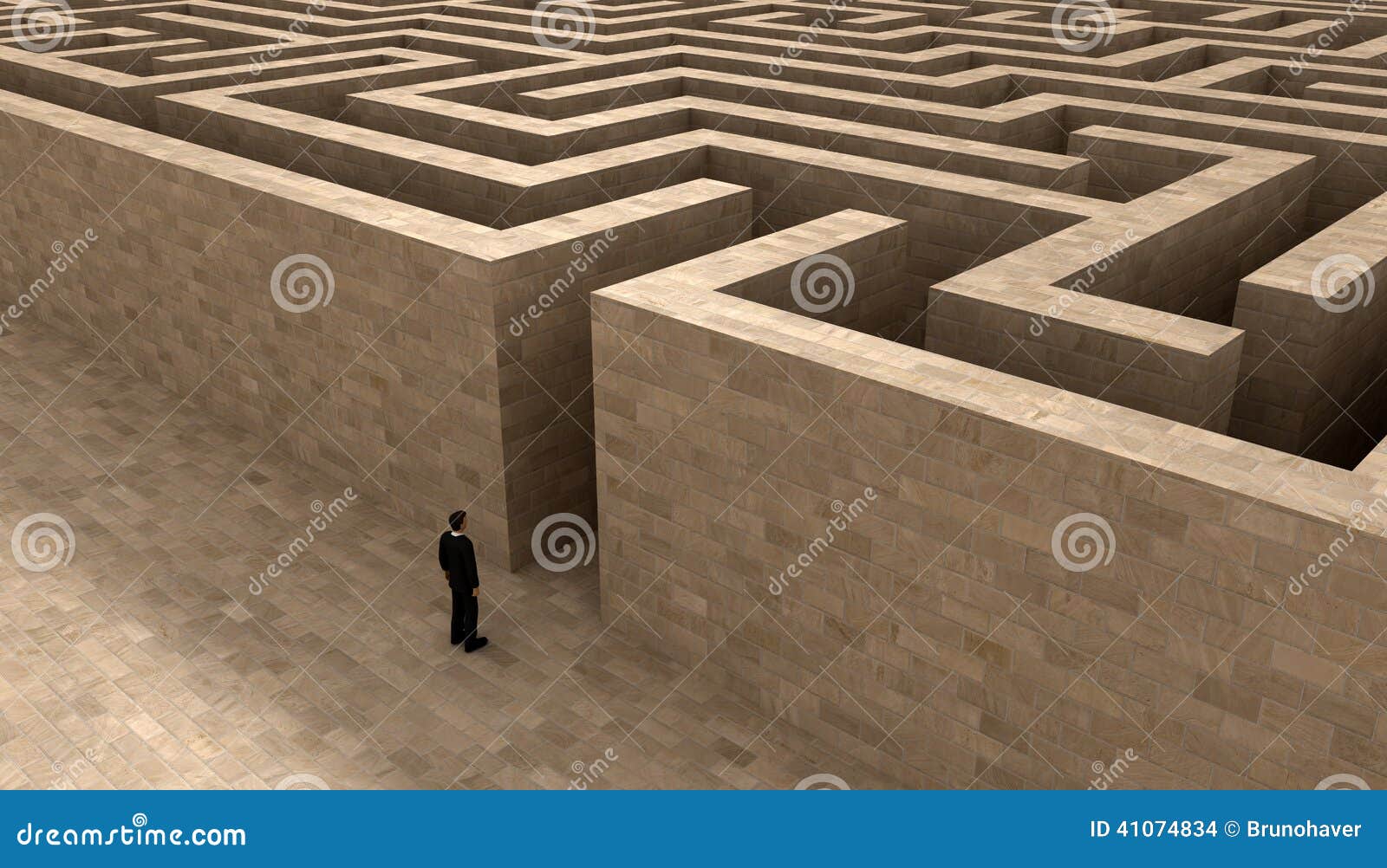 Man and labyrinth stock illustration. Illustration of success - 41074834