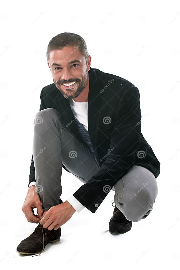 Man lace up stock photo. Image of shoes, isolated, background - 43858248