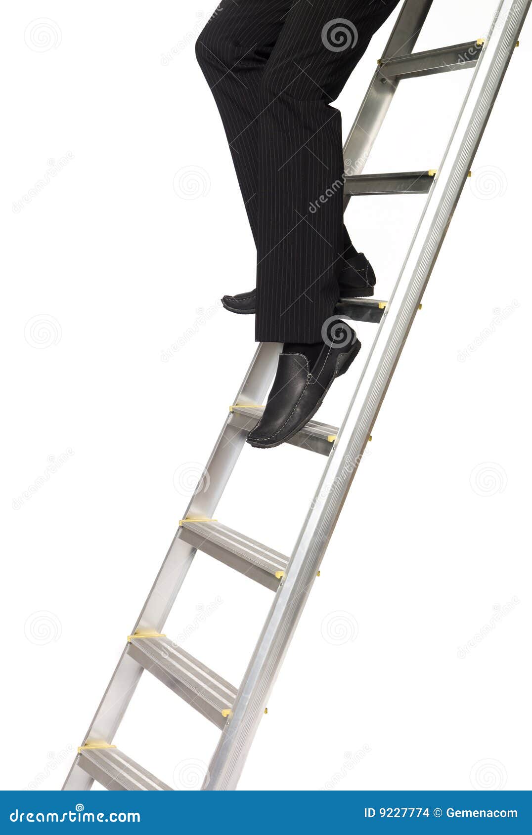 Man on a ladder stock photo. Image of suit, downward, climb - 9227774