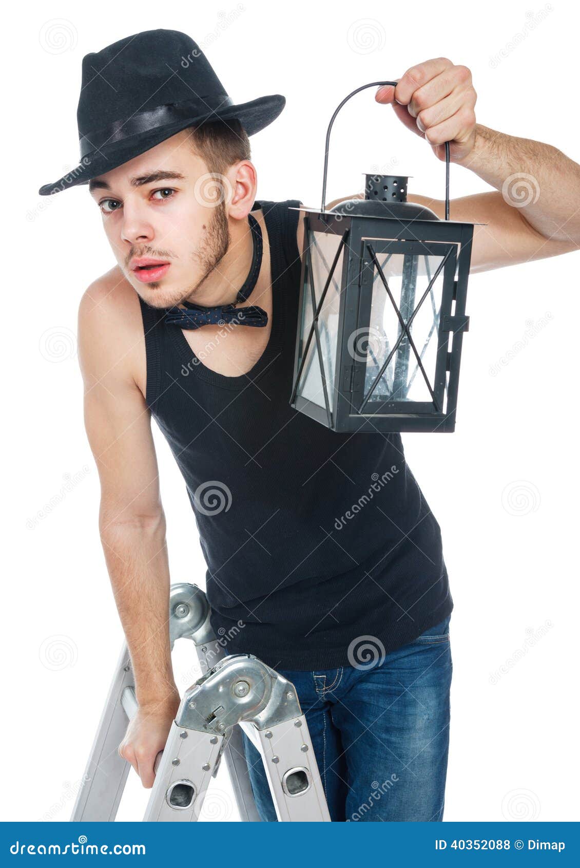Man with a lamp stock photo. Image of mystic, person - 40352088