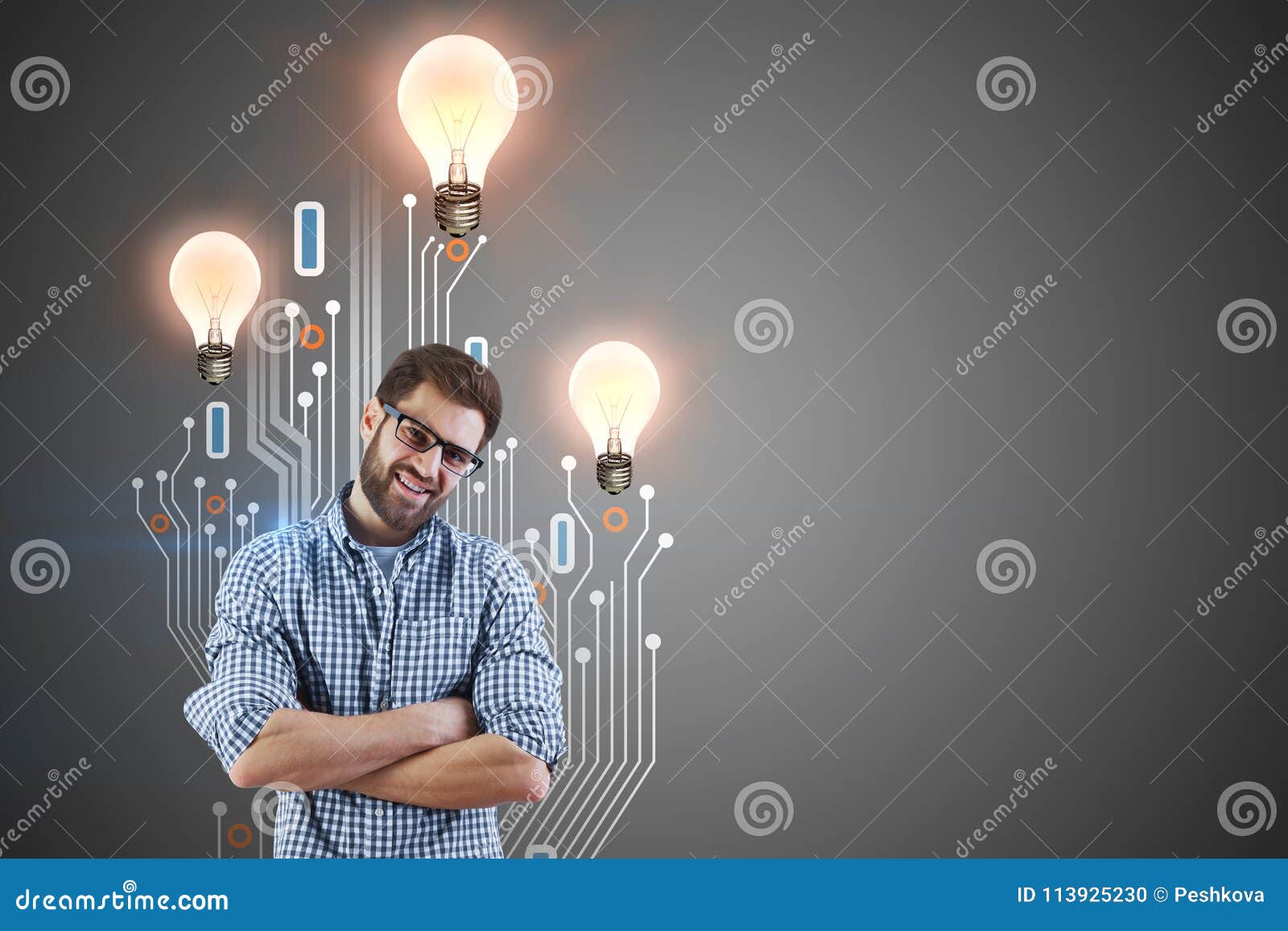 Man with lamps stock photo. Image of adult, element - 113925230