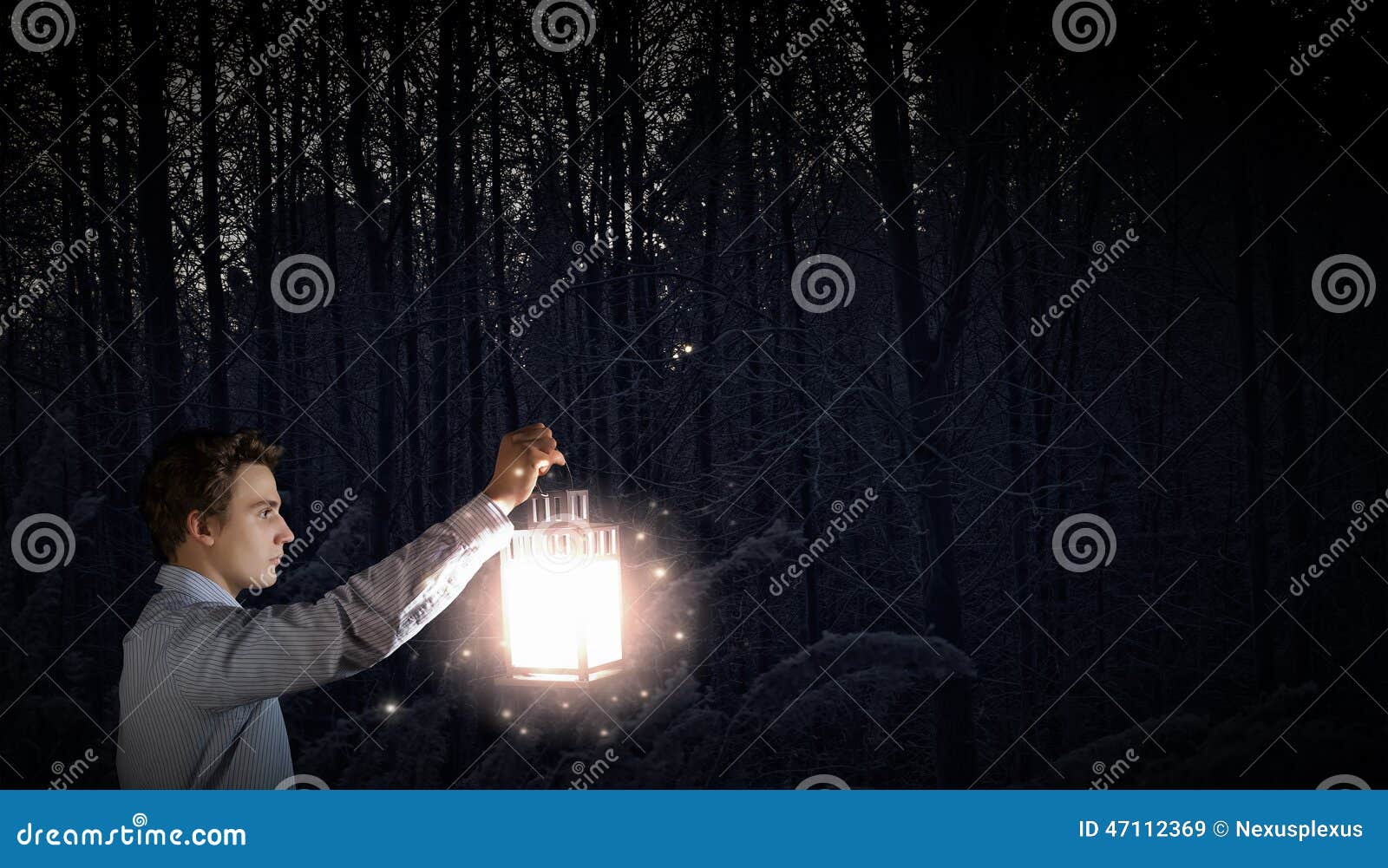 Man with lantern stock image. Image of attempt, bravery - 47112369