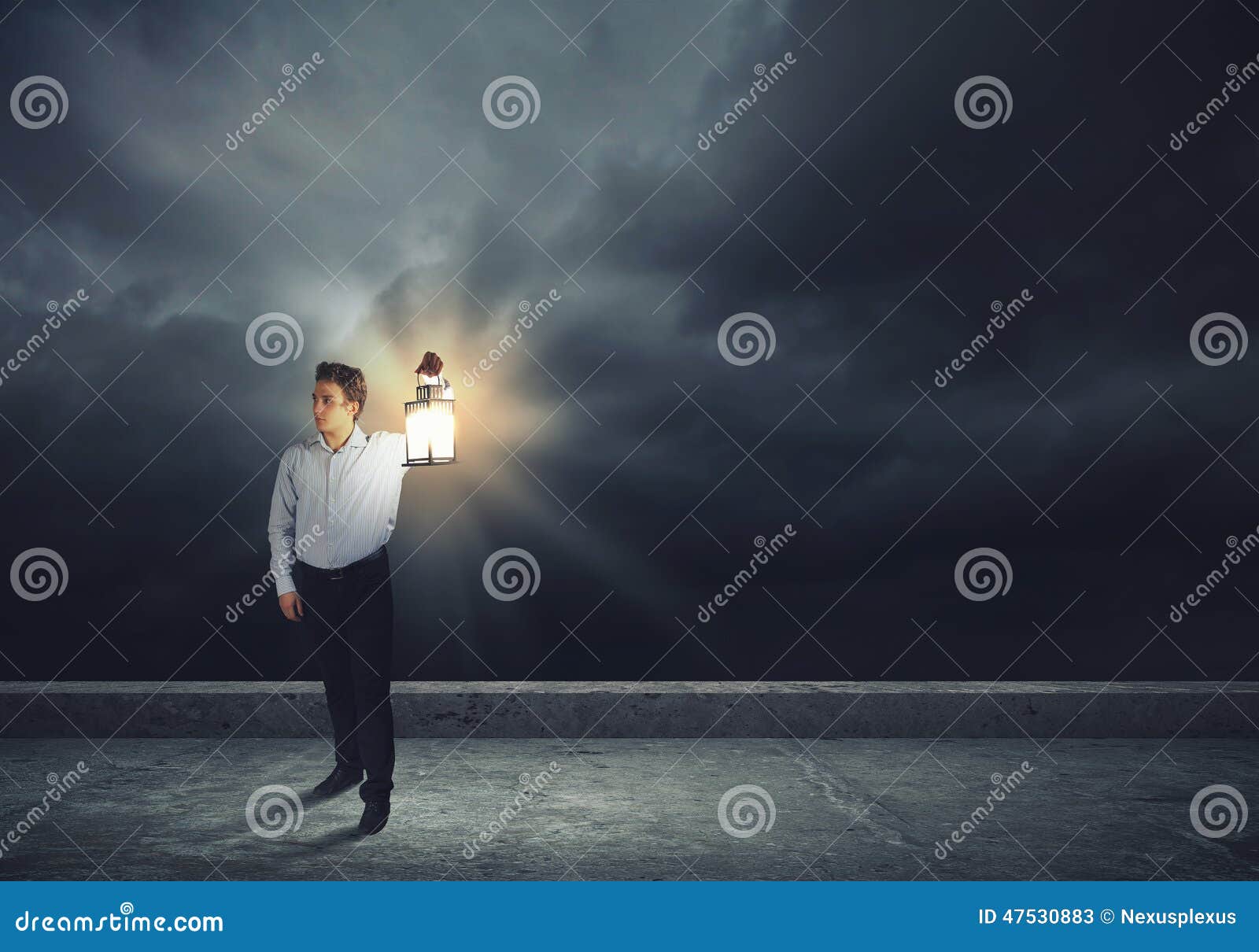 Man with lantern stock image. Image of leader, inspiration - 47530883