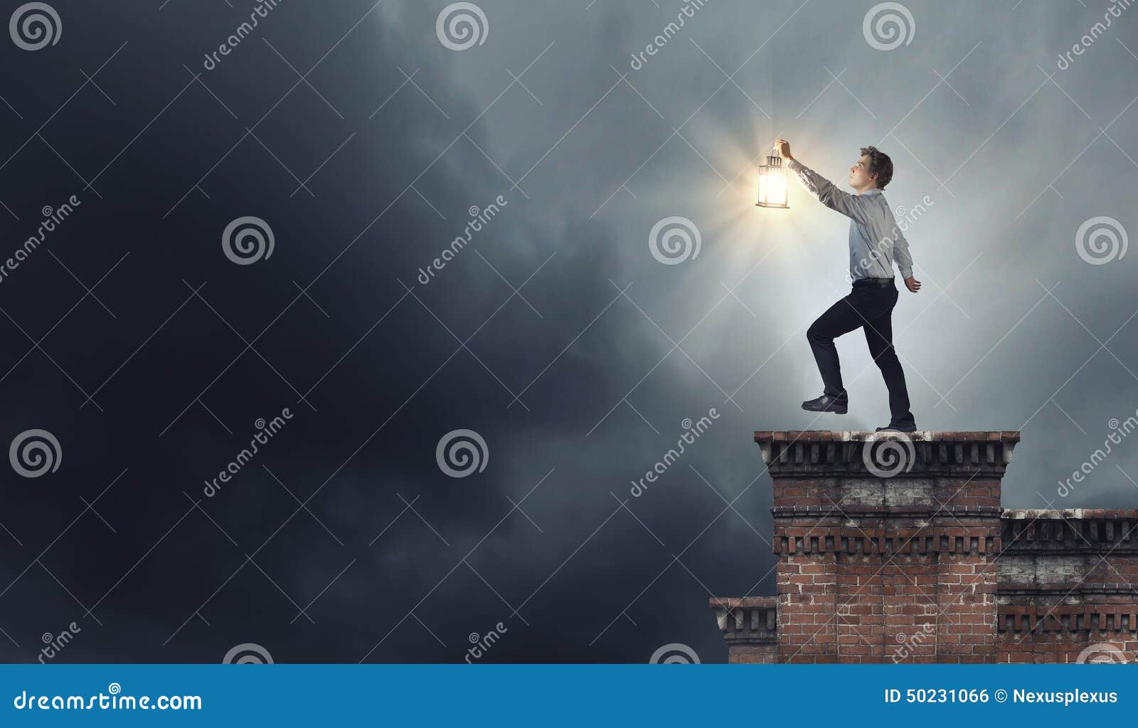 Man with lantern stock photo. Image of caucasian, illuminate - 50231066