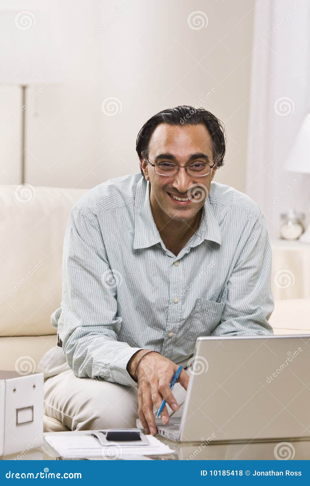 Man on Laptop stock photo. Image of indoors, indian, internet - 10185418
