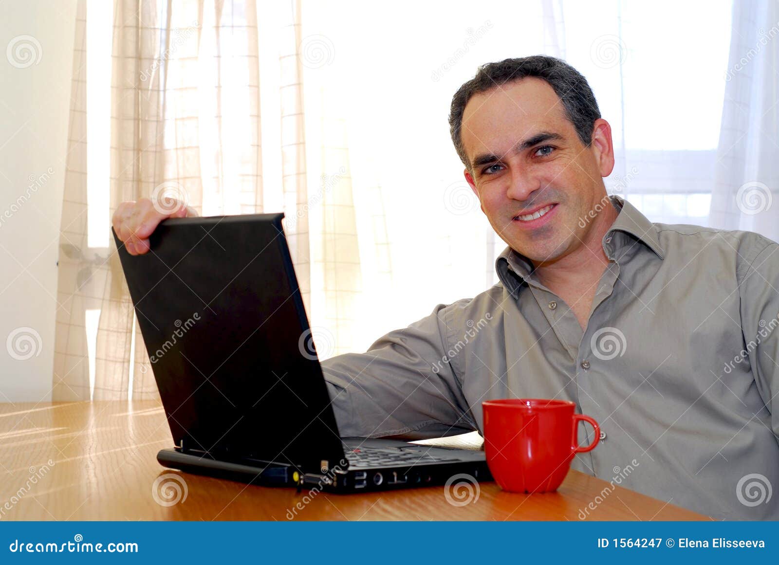 Man with laptop stock image. Image of person, office, adult - 1564247