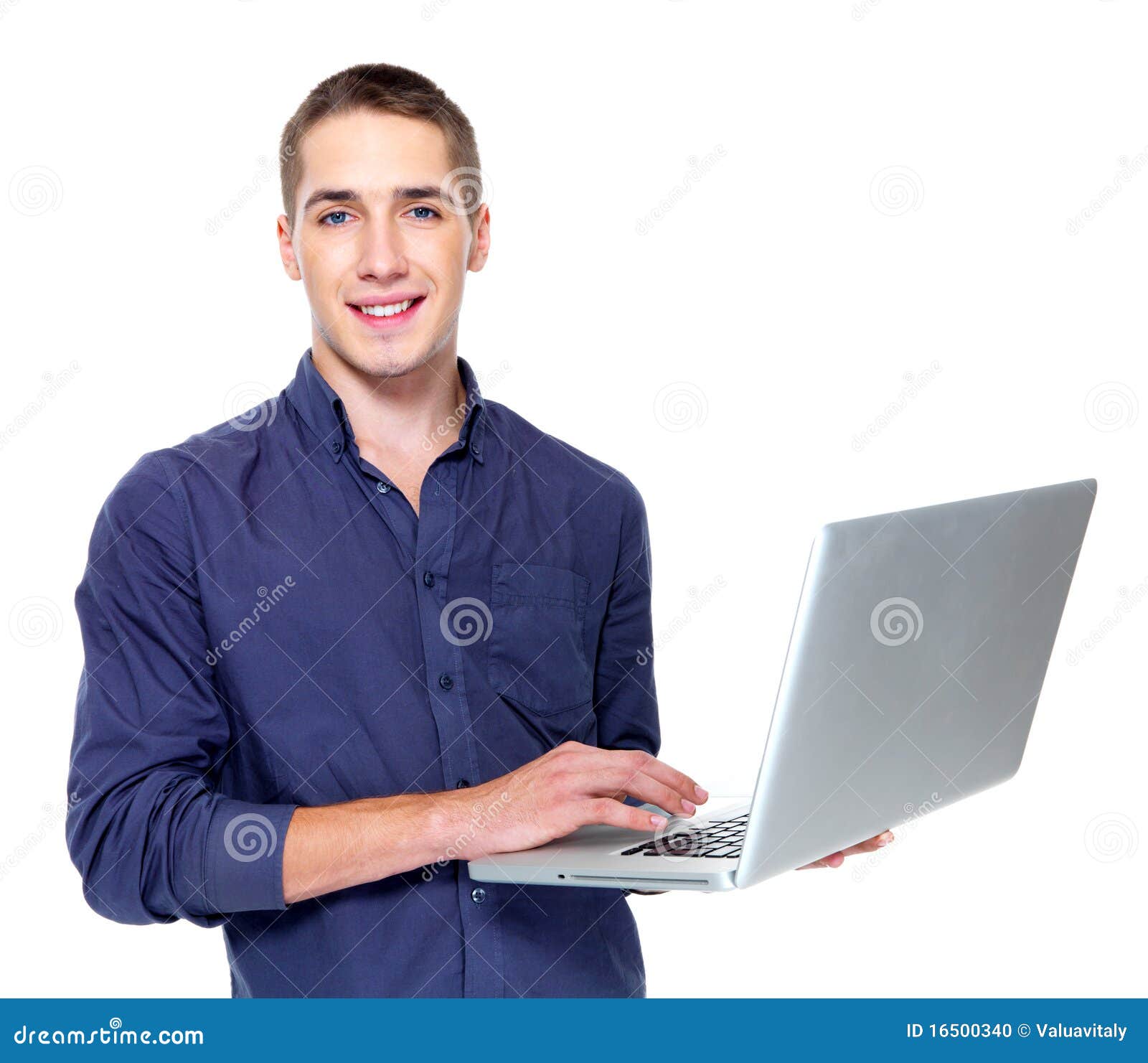 Man with laptop stock photo. Image of caucasian, space - 16500340