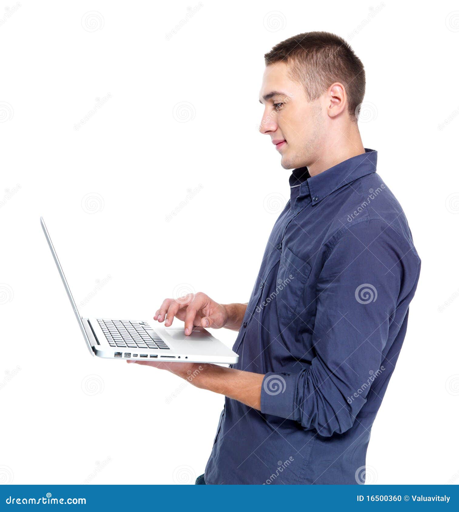 Man with laptop stock photo. Image of online, beautiful - 16500360