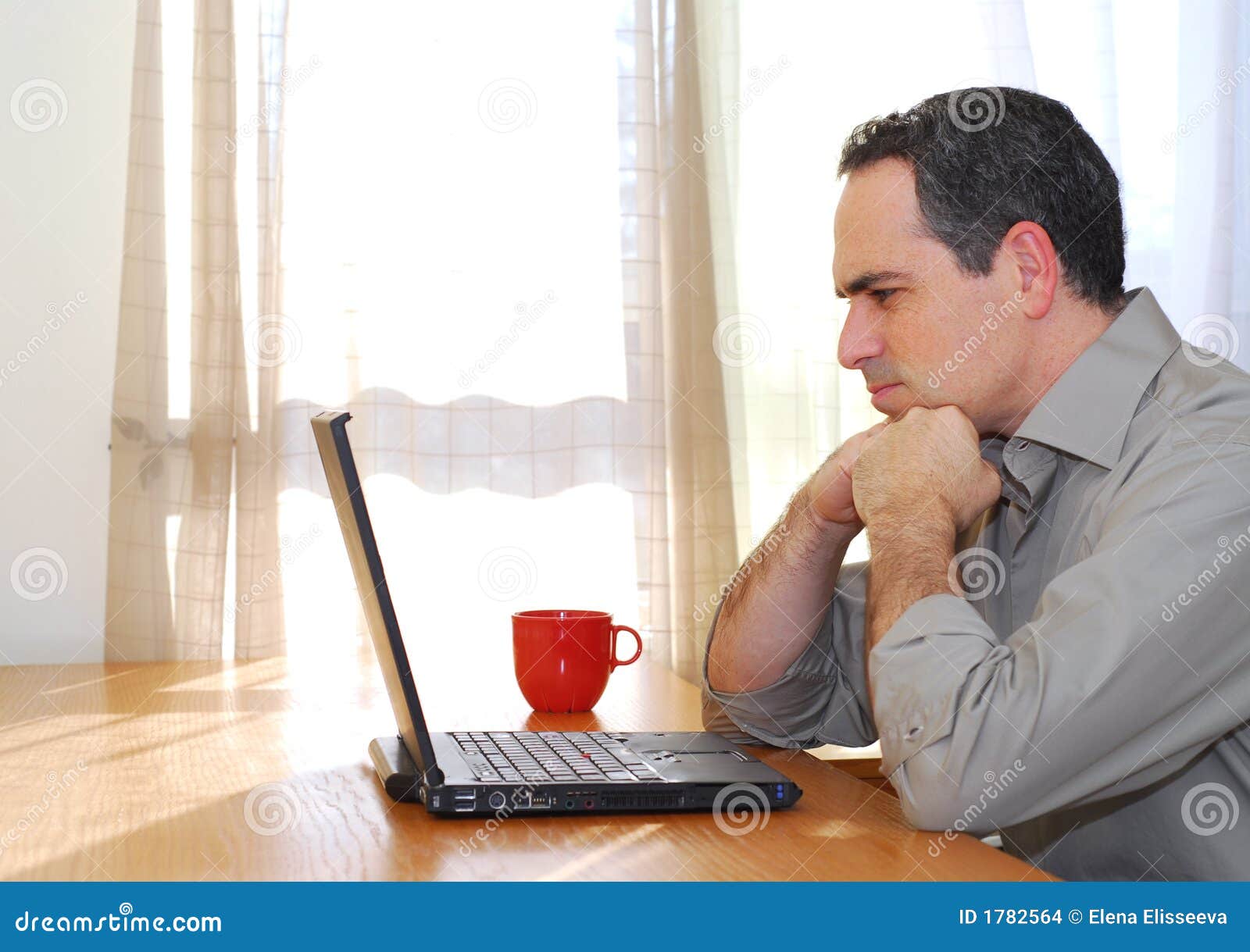 Man with laptop stock photo. Image of handsome, middle - 1782564