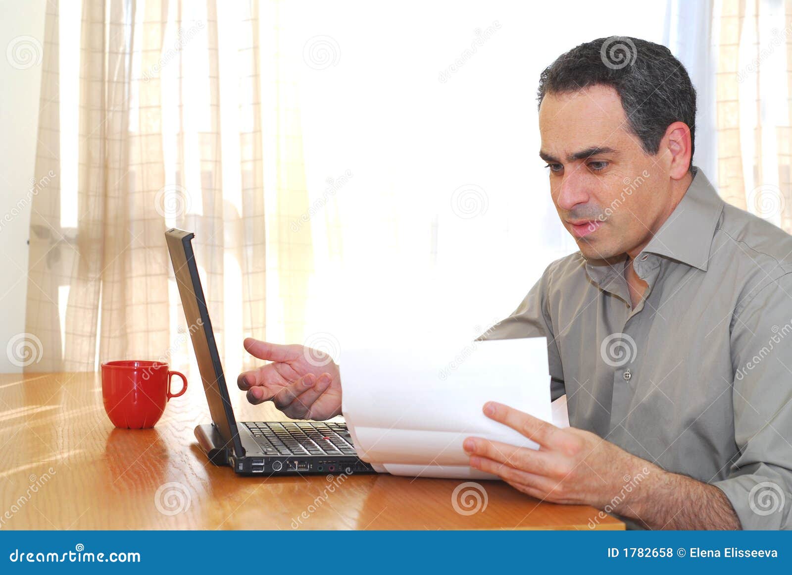 Man with laptop stock photo. Image of desk, handsome, looking - 1782658