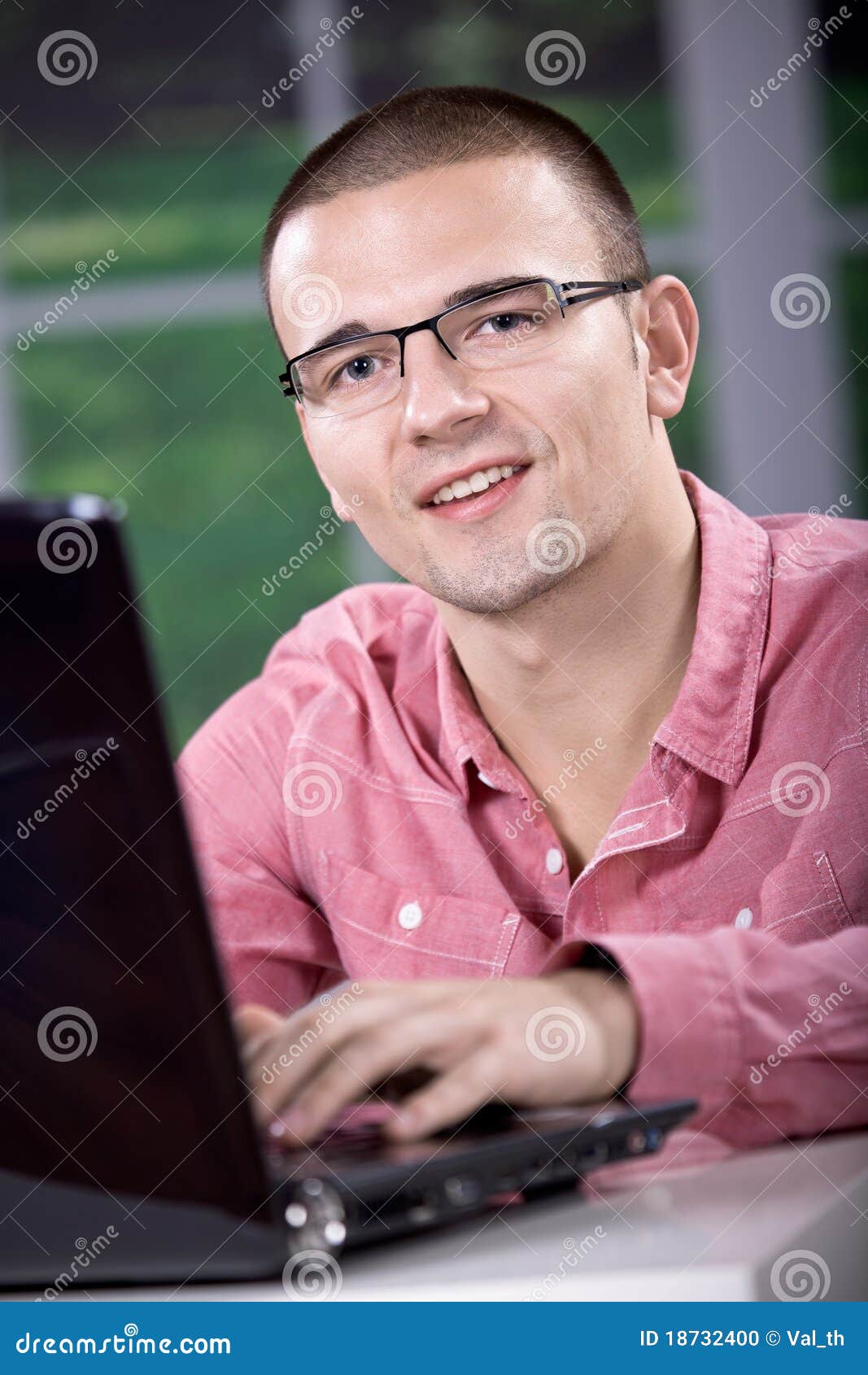 Man with laptop stock photo. Image of laptop, wireless - 18732400