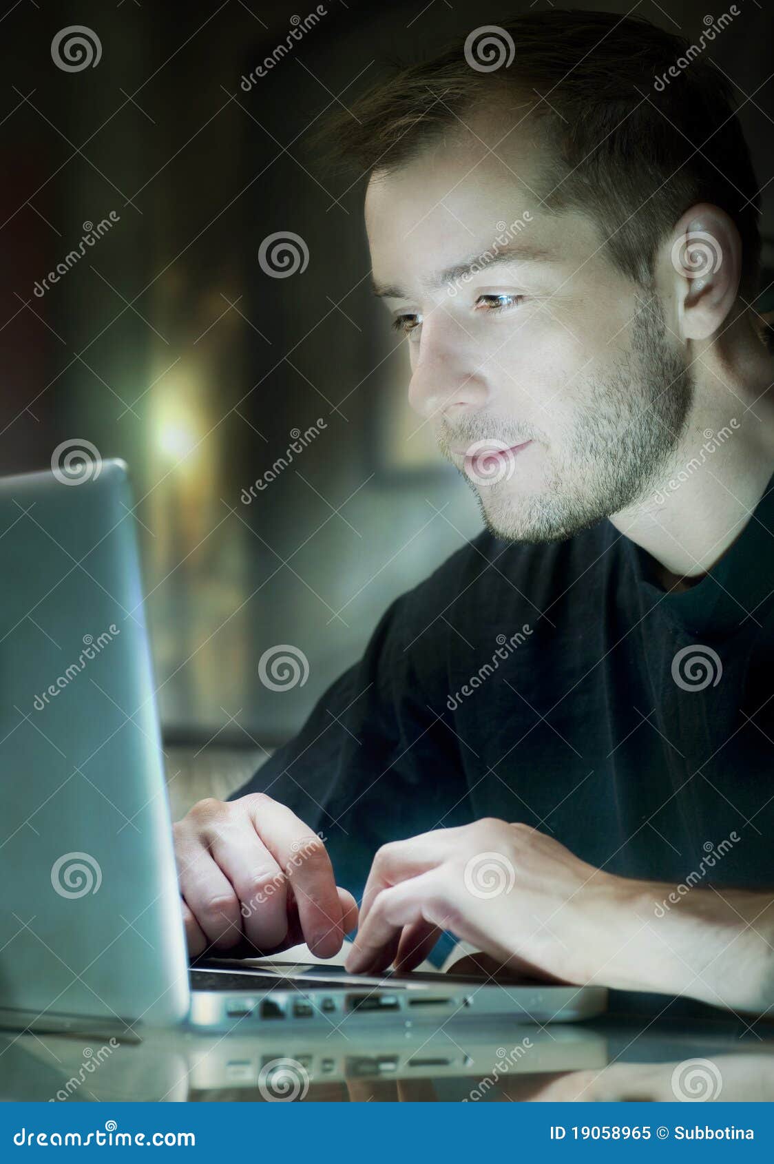 Man with Laptop stock image. Image of adult, laptop, display - 19058965