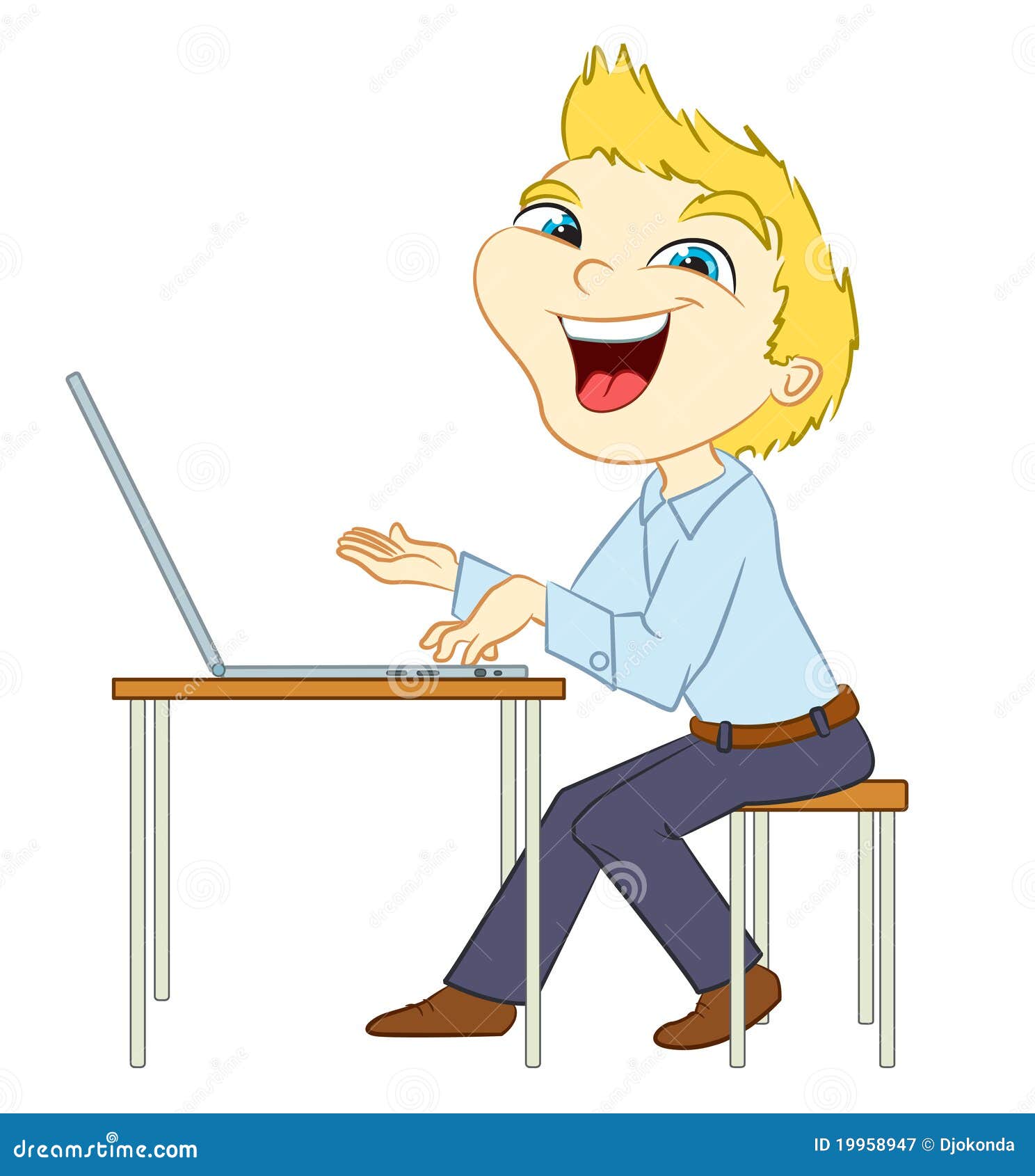 Man and a laptop stock vector. Illustration of technology - 19958947