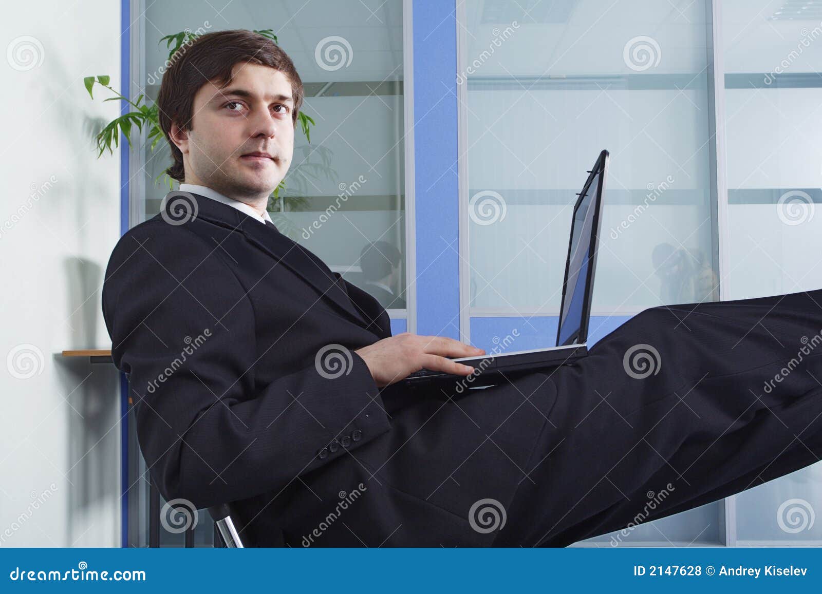 Man laptop stock photo. Image of online, notebook, employed - 2147628