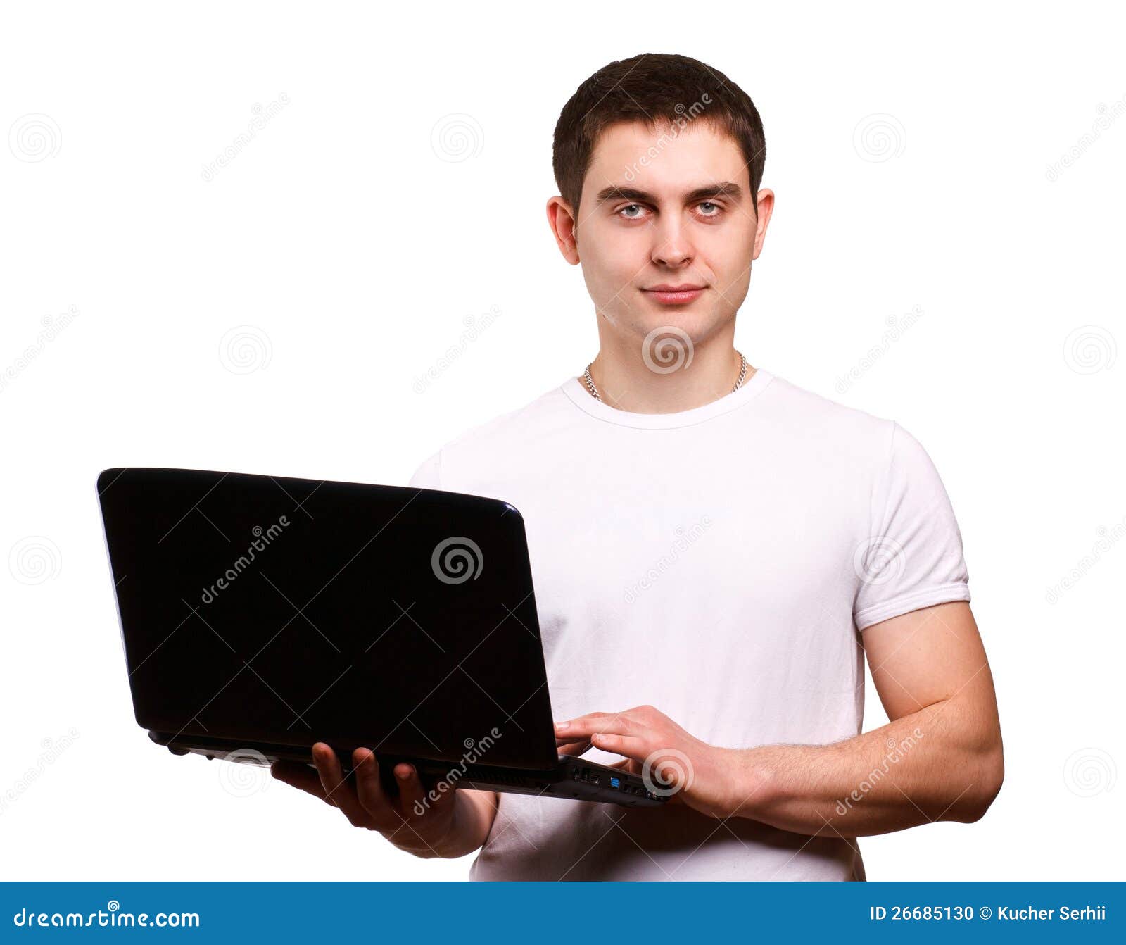 Man with laptop stock photo. Image of caucasian, boss - 26685130