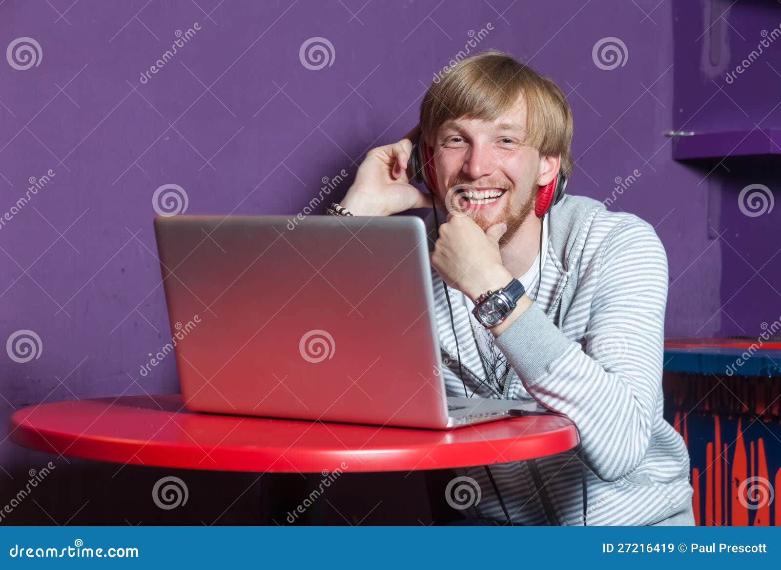 Man on laptop stock image. Image of funky, cool, person - 27216419