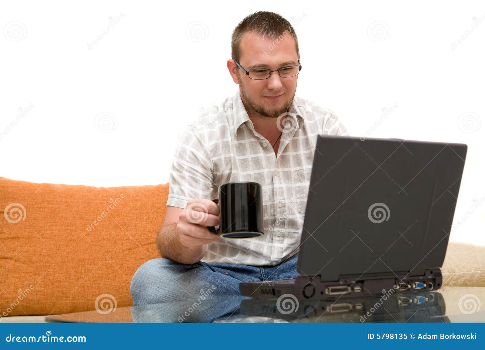 Man With Laptop Picture. Image: 5798135