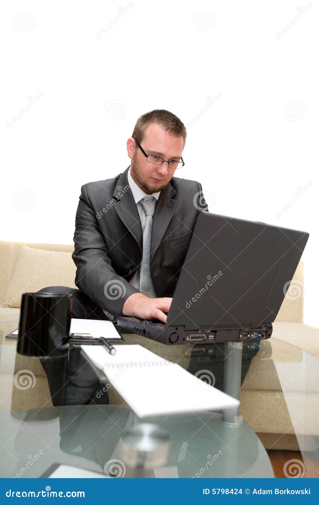 Man with laptop stock photo. Image of living, computer - 5798424