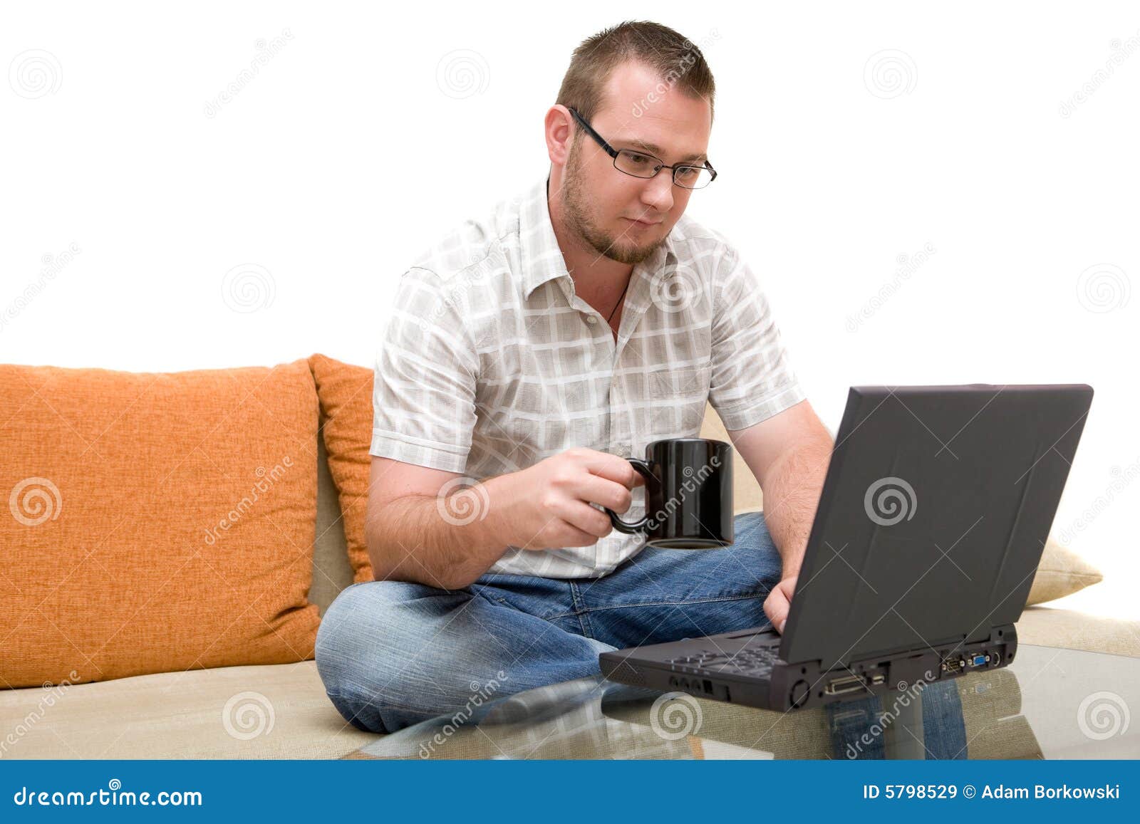 Man with laptop stock image. Image of leisure, male, person - 5798529