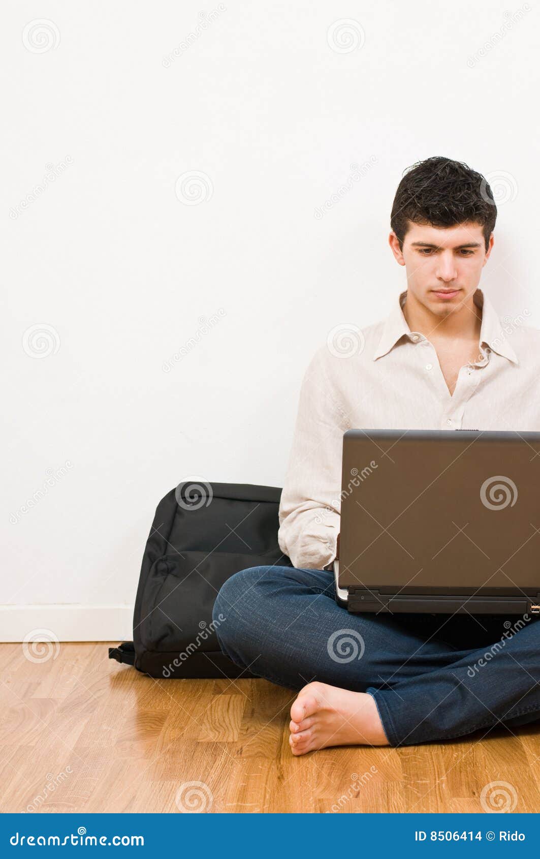 Man on laptop stock photo. Image of modern, alone, home - 8506414
