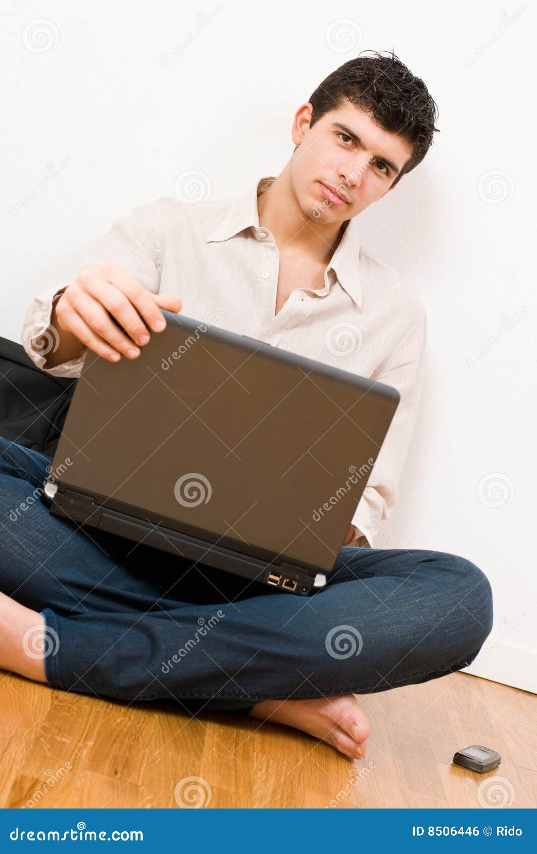 Man on laptop stock photo. Image of adult, communication - 8506446