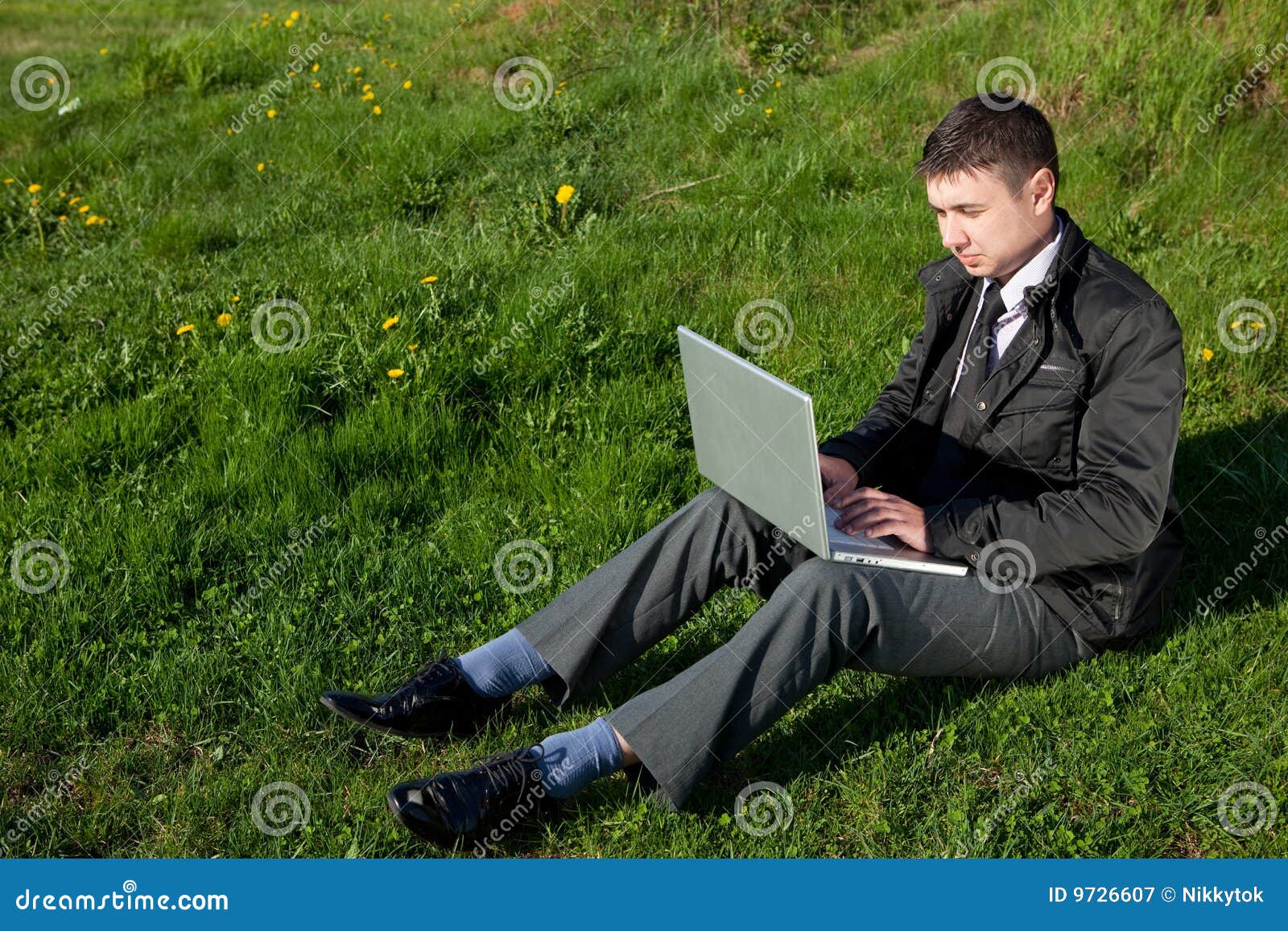 Man with a laptop stock image. Image of computer, happy - 9726607