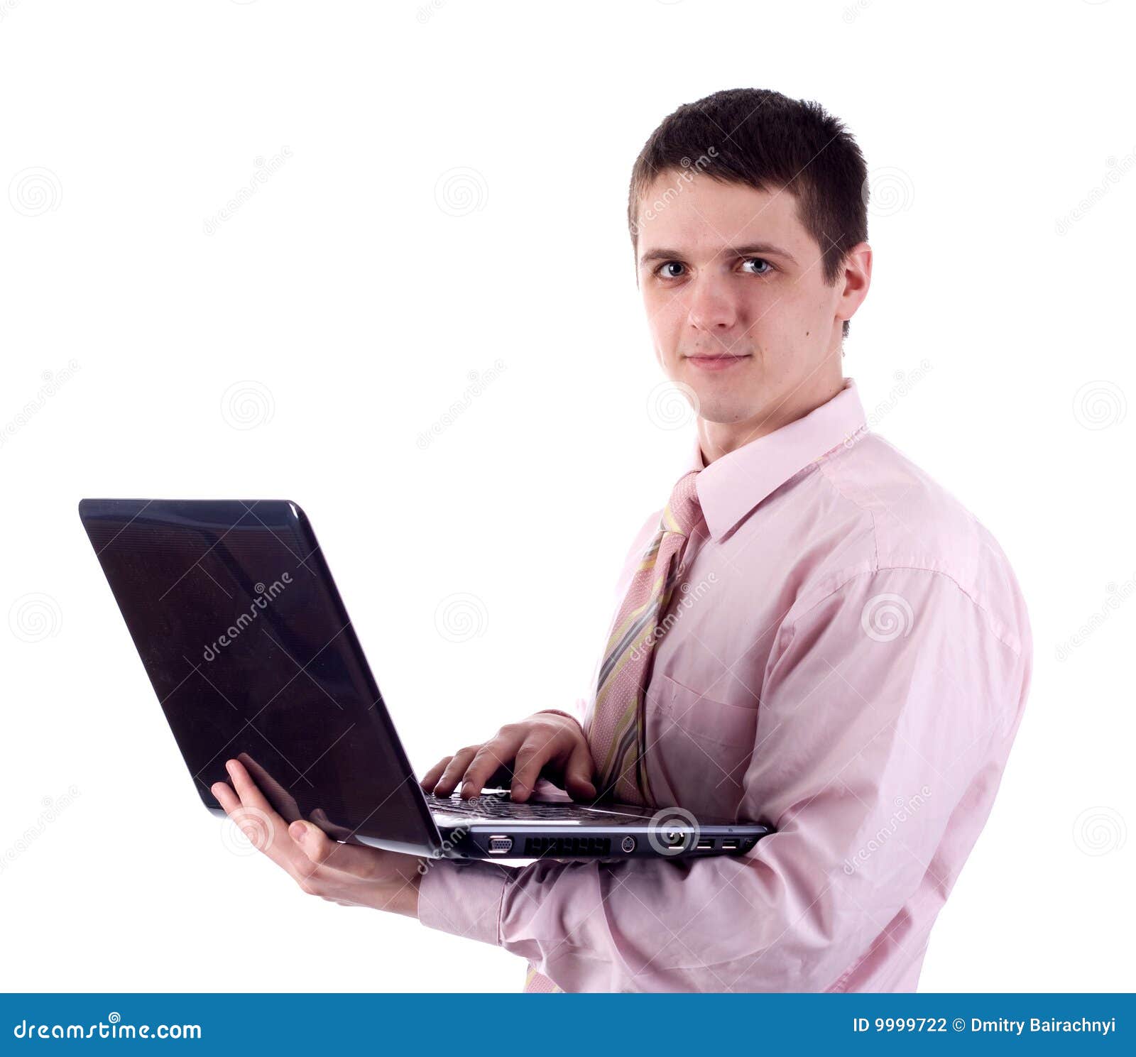Man with laptop stock photo. Image of equipment, black - 9999722