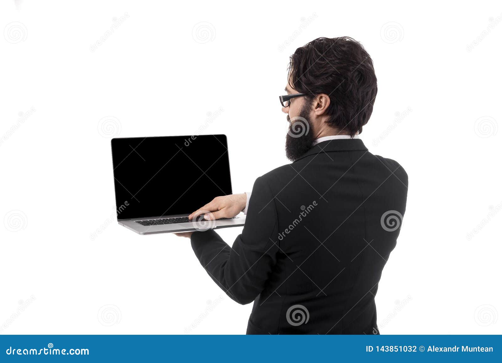 Man with laptop stock photo. Image of handsome, gadget - 143851032