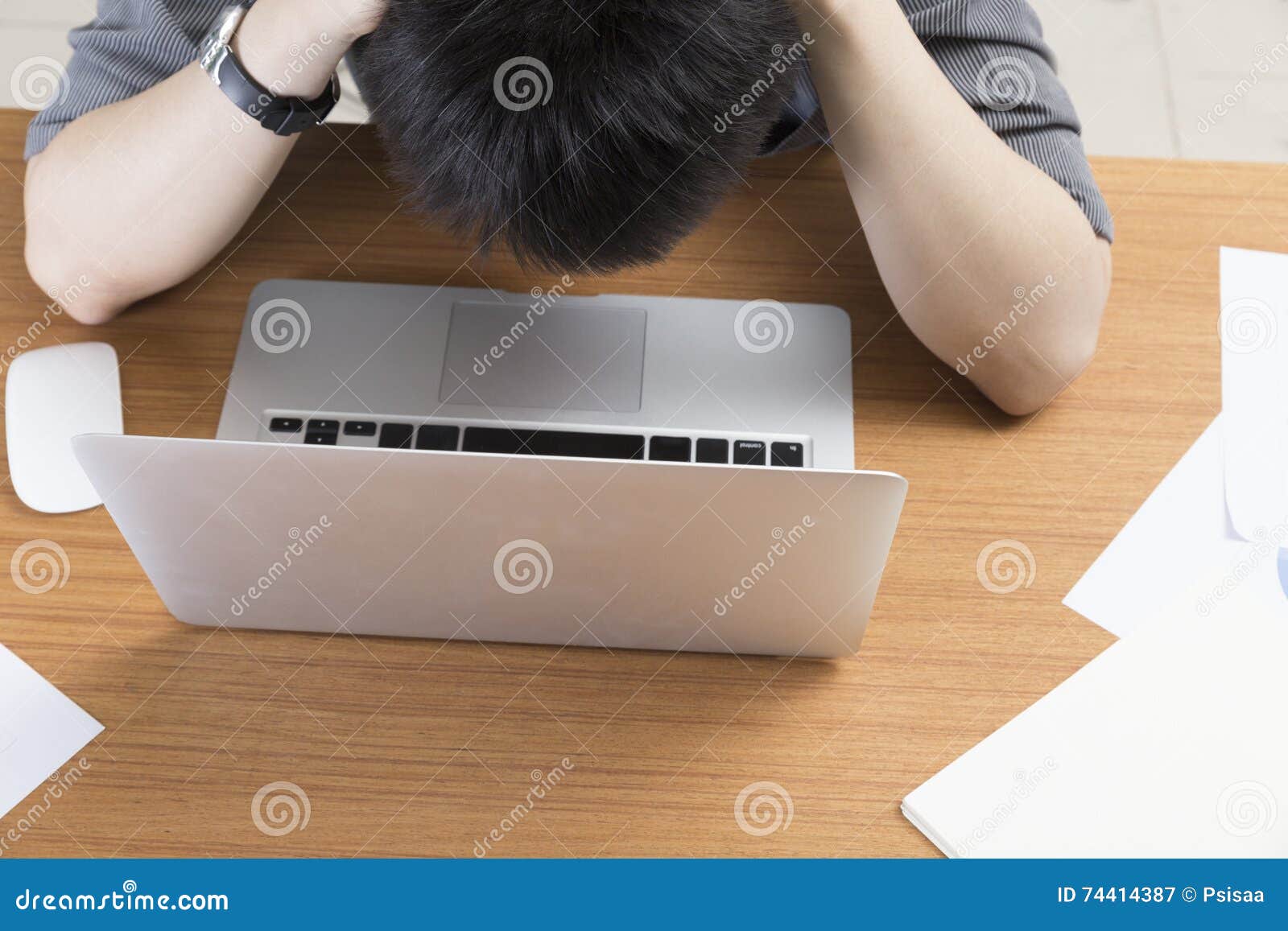 Man with Laptop Computer - Frustrate, Stress, Upset Concept Stock Image ...