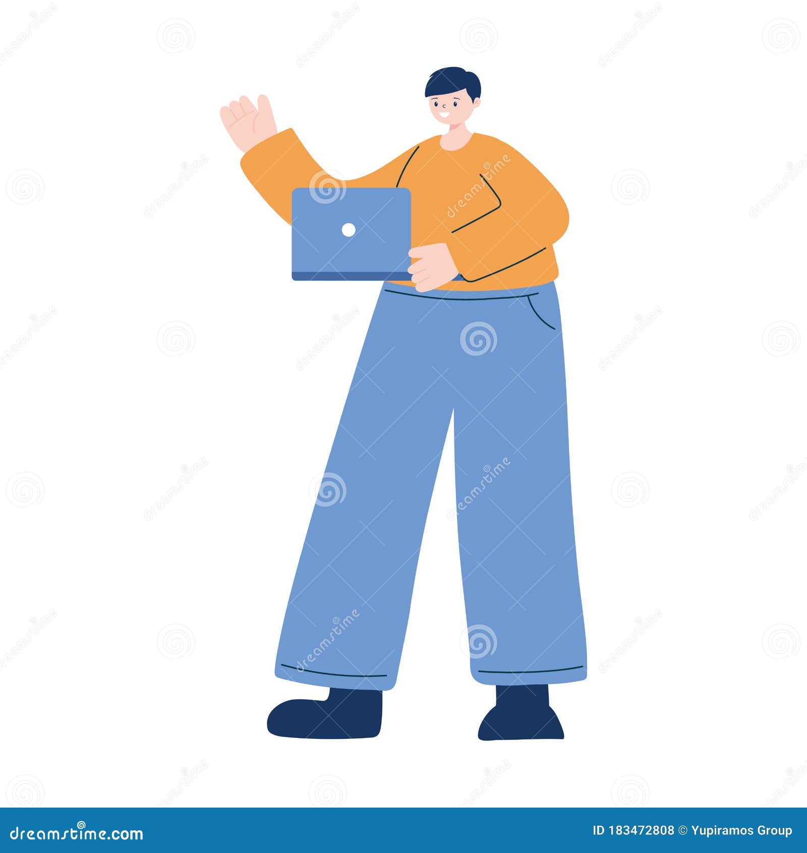 Man with Laptop Vector Design Stock Vector - Illustration of connection ...