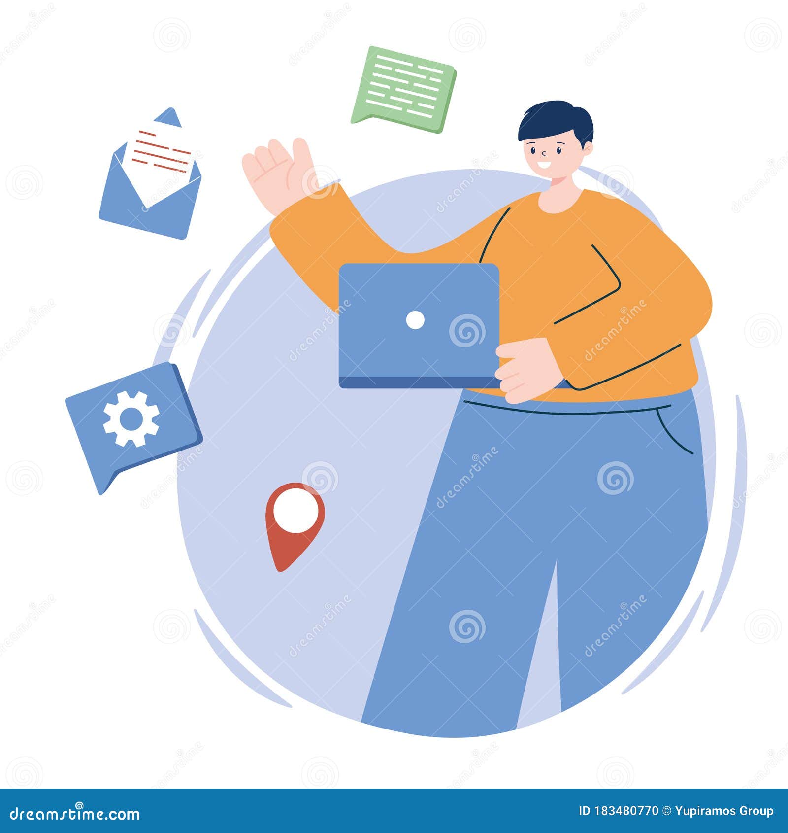 Man with Laptop Vector Design Stock Vector - Illustration of smart ...