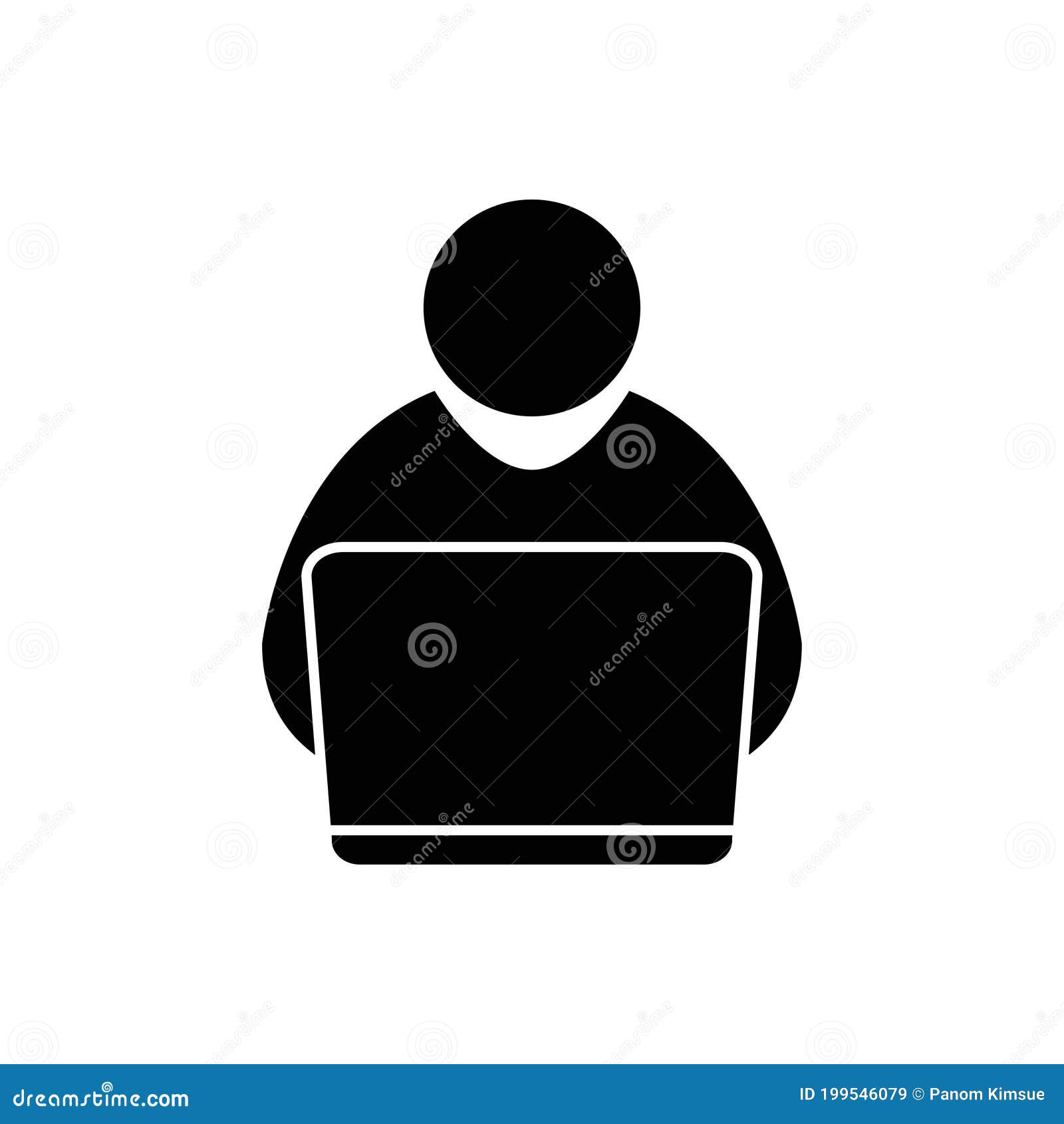 Man with Laptop Icon Vector Working Office Concept for Your Web Design ...
