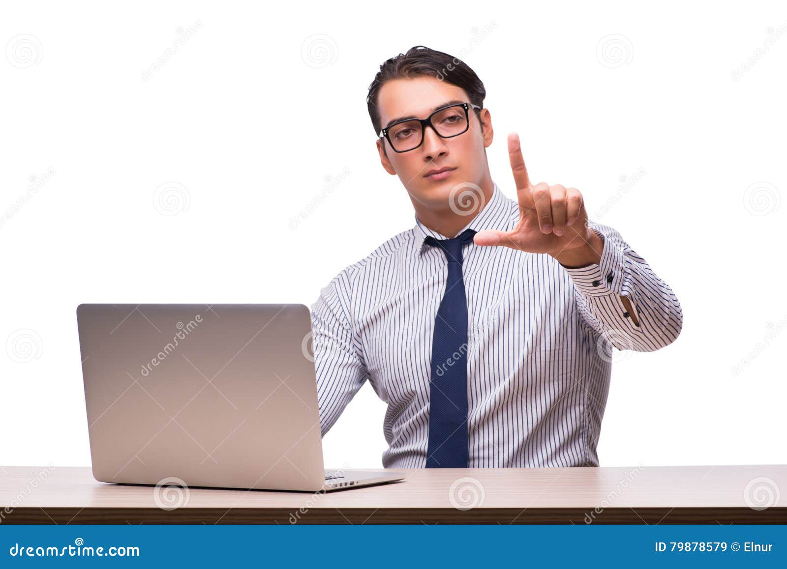 The Man with Laptop Isolated on White Stock Image - Image of isolated ...