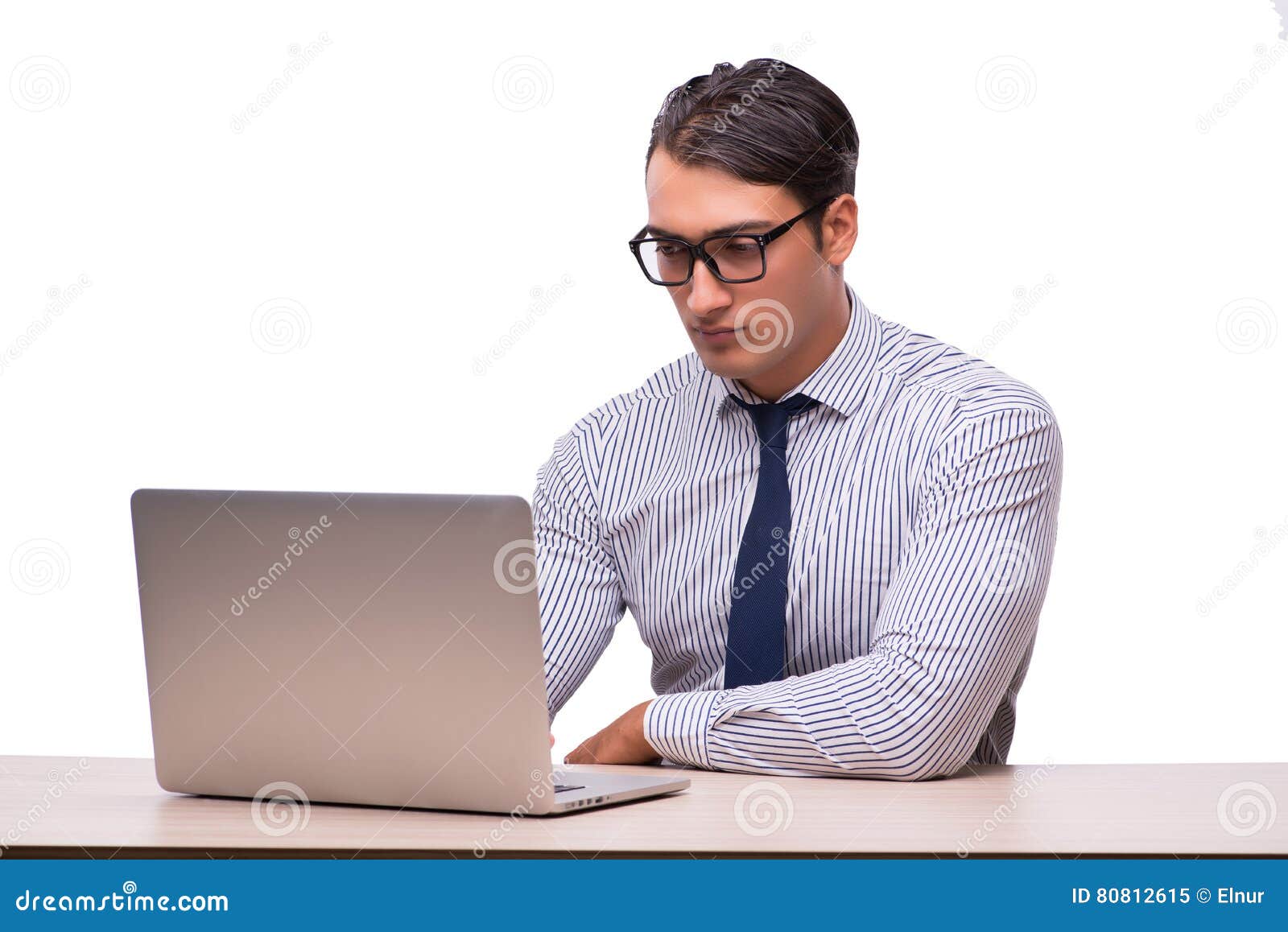 The Man with Laptop Isolated on White Stock Image - Image of handsome ...