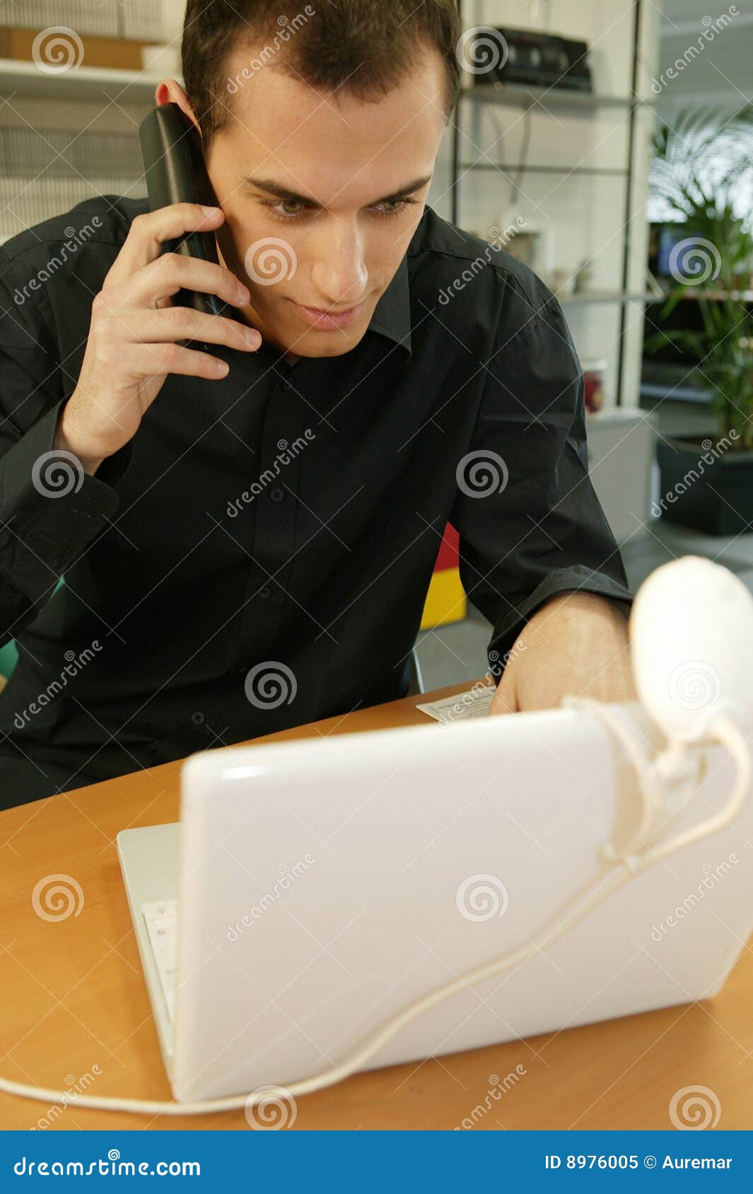 Man with Laptop and Mobile Phone Stock Image - Image of high ...